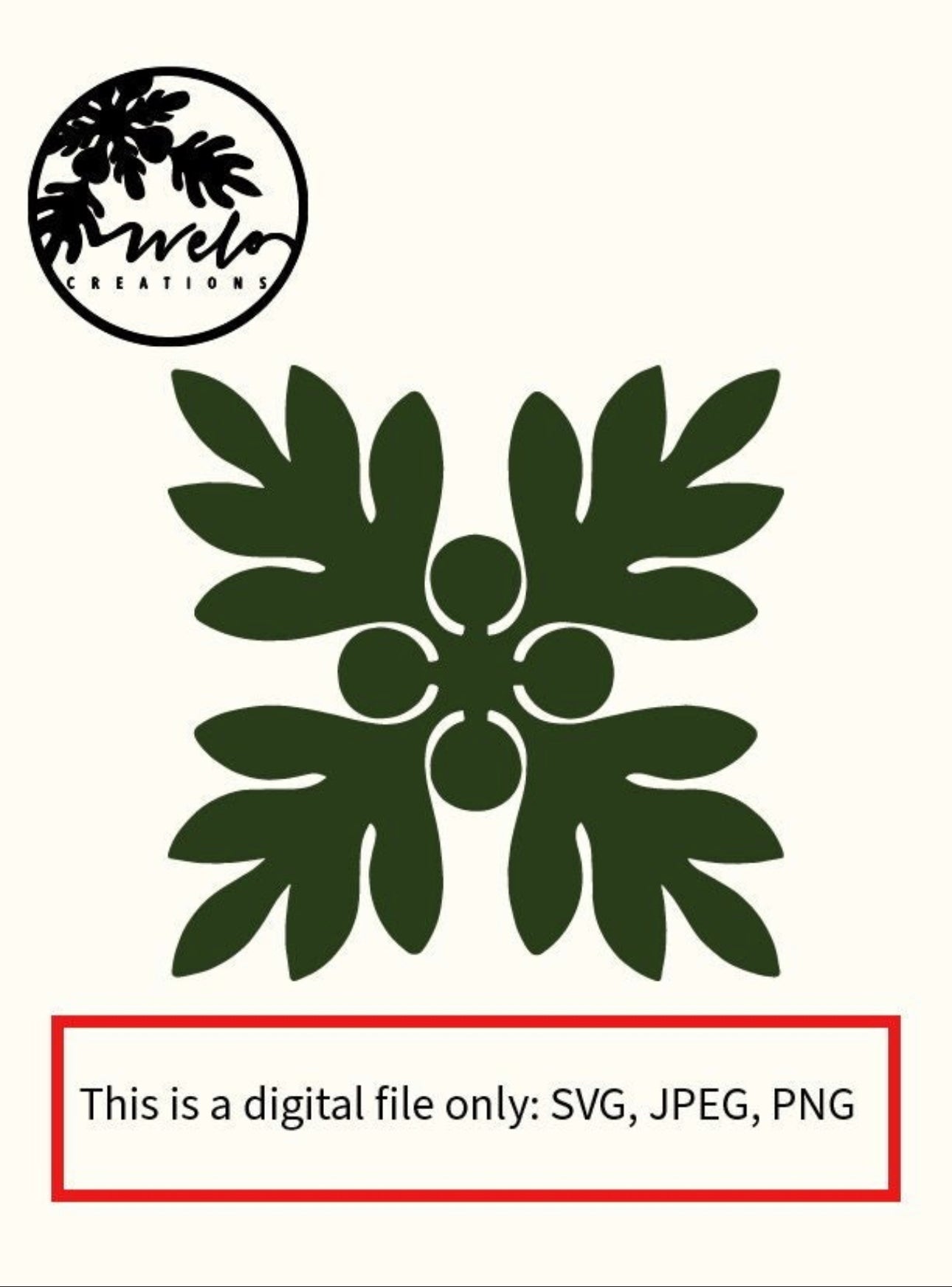 'Ulu Hawaiian Quilt- Cut File – Welo Creations